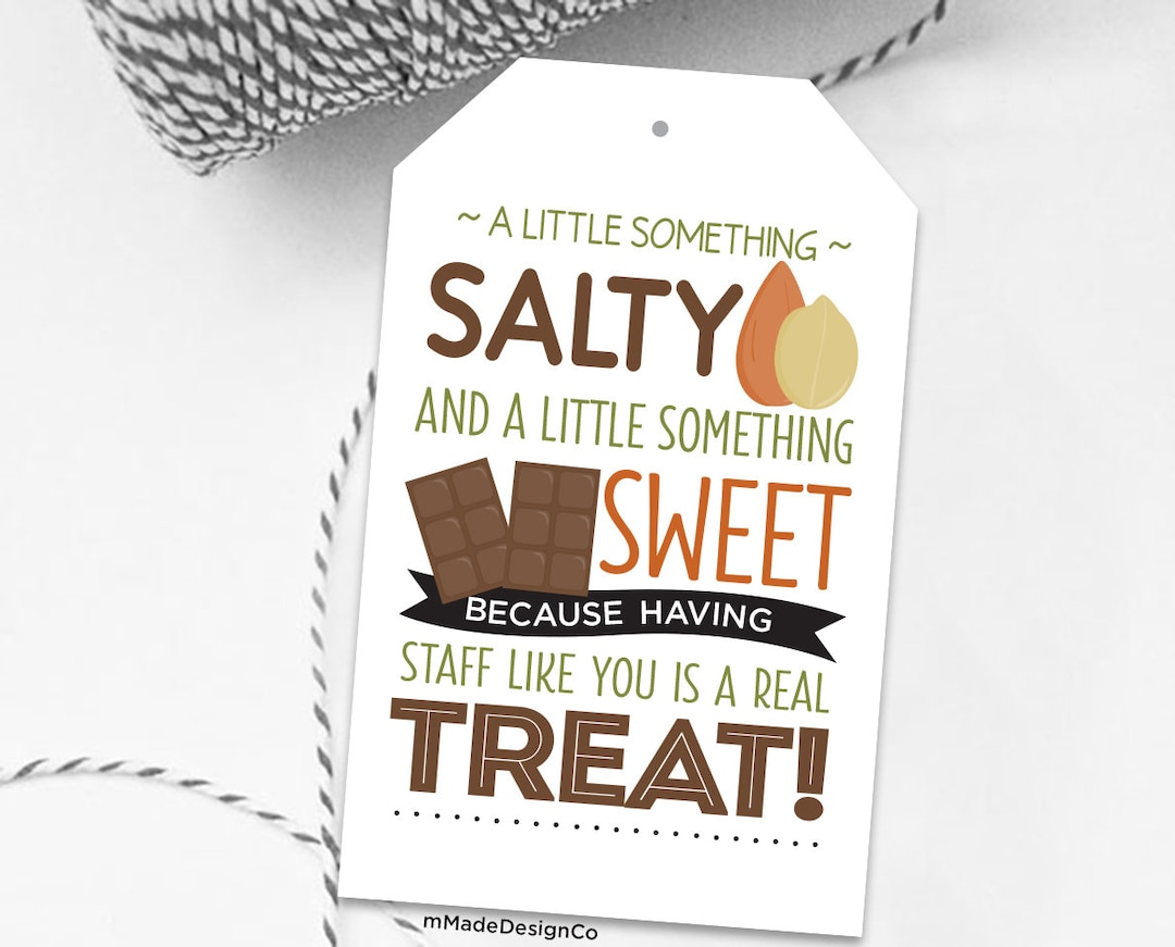 Salty and Sweet Gift Tags for Staff Appreciation Tags Employee ...