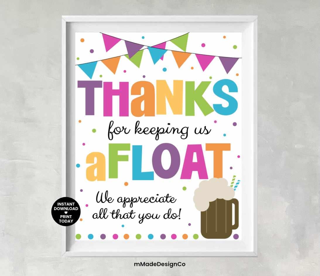 Thanks for Keeping Us Afloat Employee Appreciation Staff Thank You ...