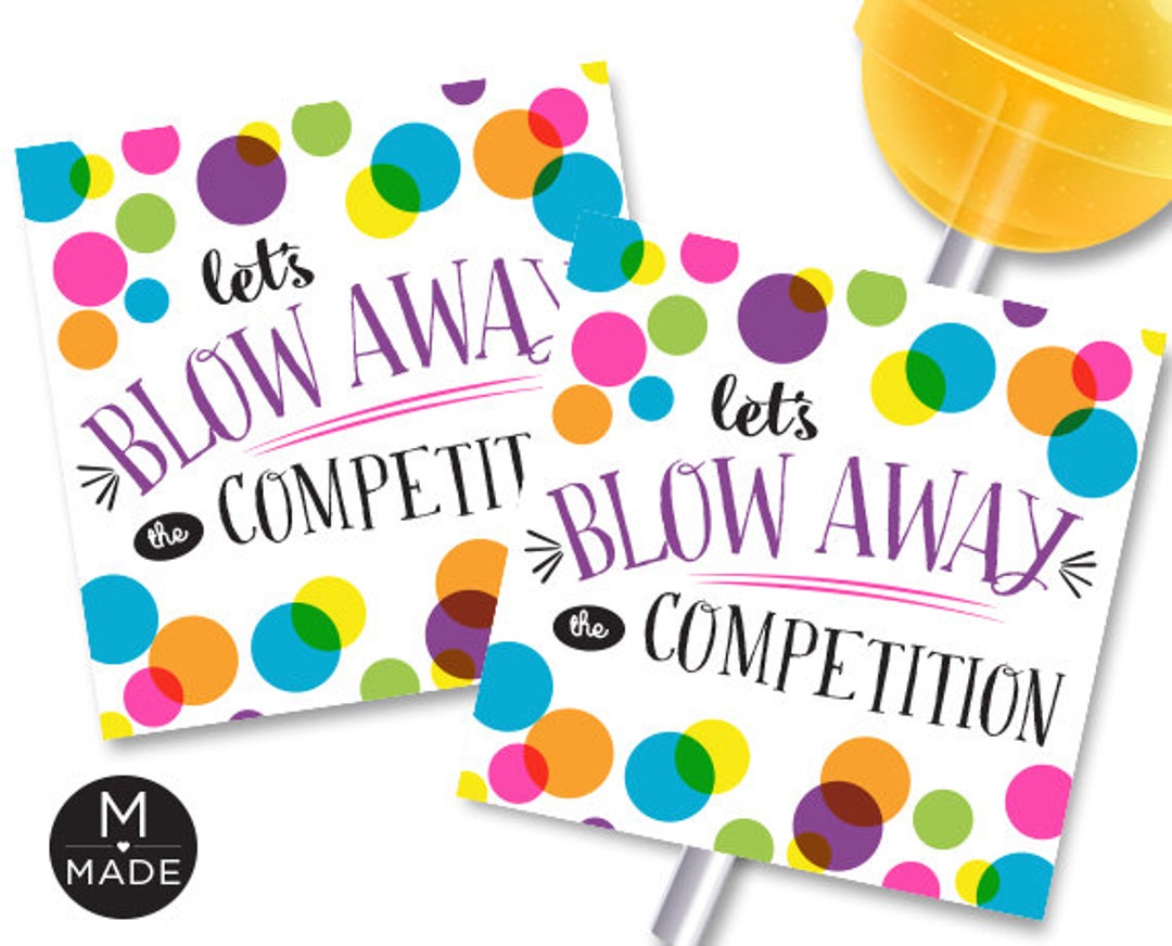 Sports Good Luck Tags, Blow Away the Competition Tags, Team Motivation ...