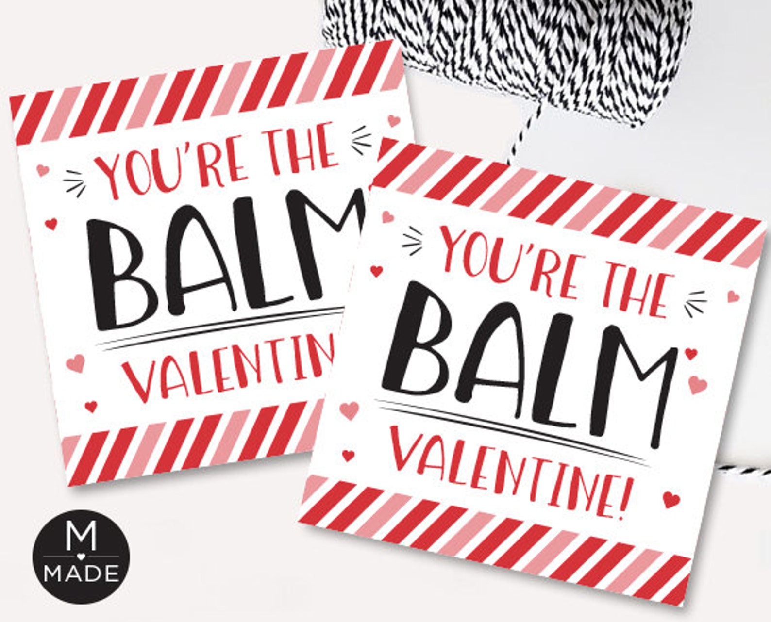 You're the Balm Valentine's Day Tags, Valentines Tags, Valentine's Gift ...