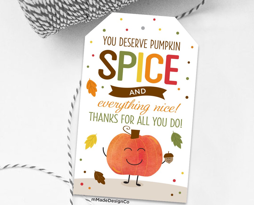 Pumpkin Spice Tags Appreciation Tags Employee Appreciation Team Staff ...