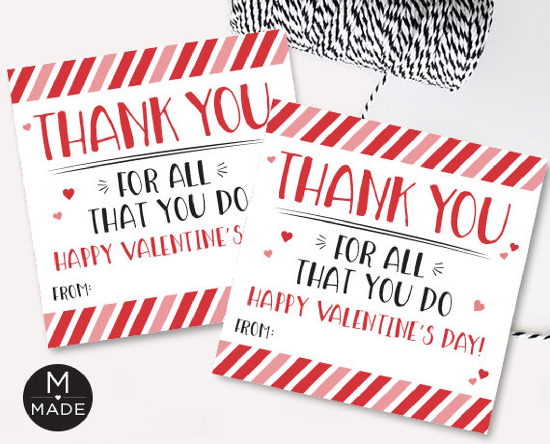 Thank You for All That You Do Valentine's Day Tags, Employee,nurse ...