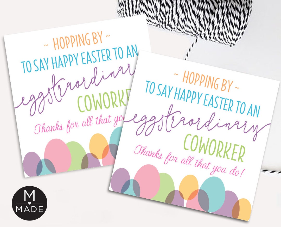 Easter Treat Tags for Coworkers Employee Appreciation Eggstraordinary ...