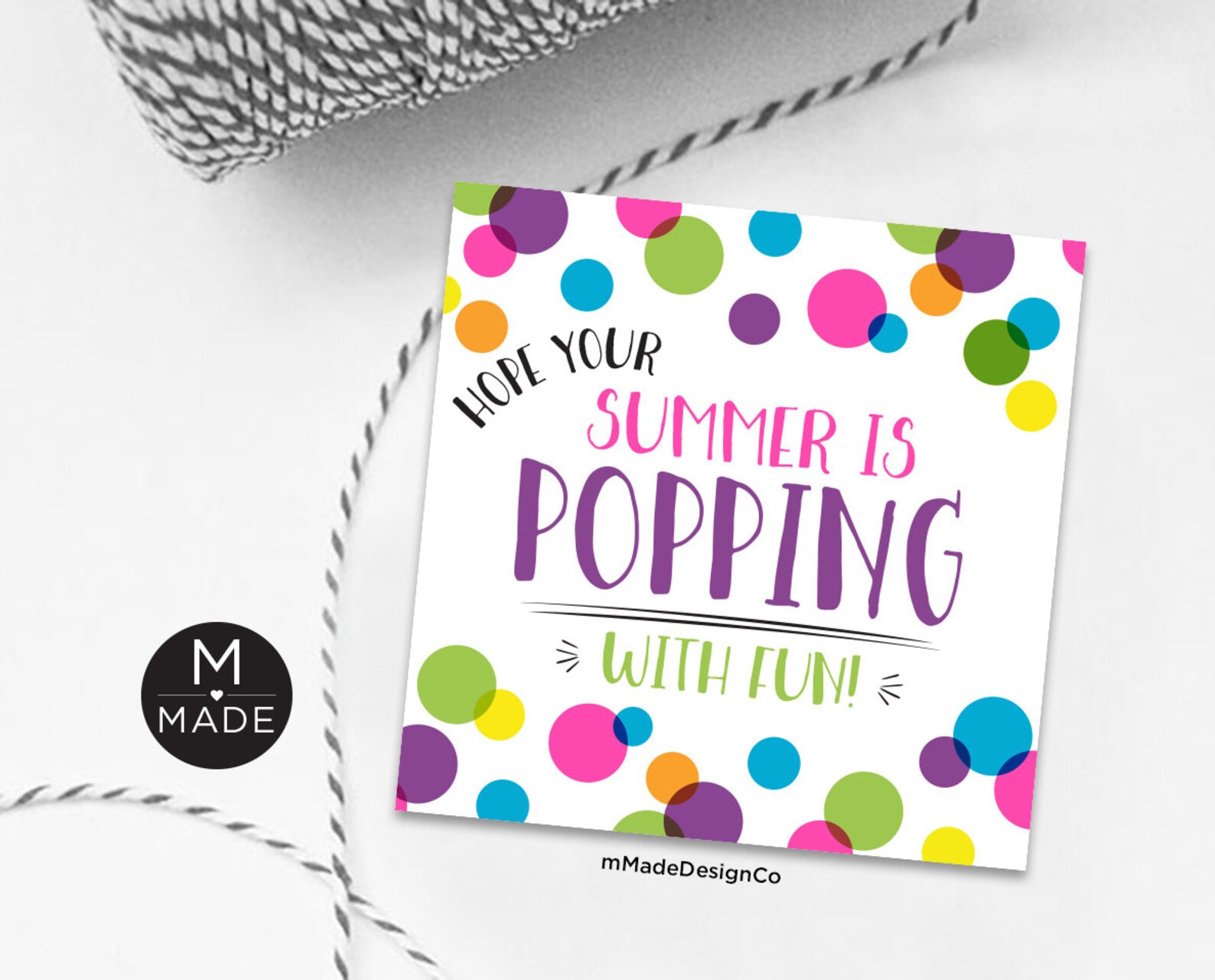 Hope Your Summer is Poppin' With Fun Tags, End of Year Gift, Fidget ...