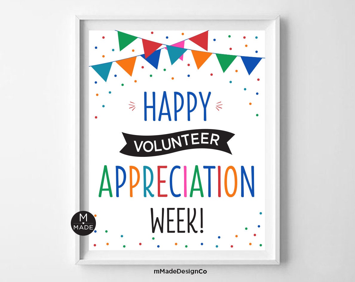 Volunteer Appreciation Week Sign Volunteer Recognition Thank You Sign ...