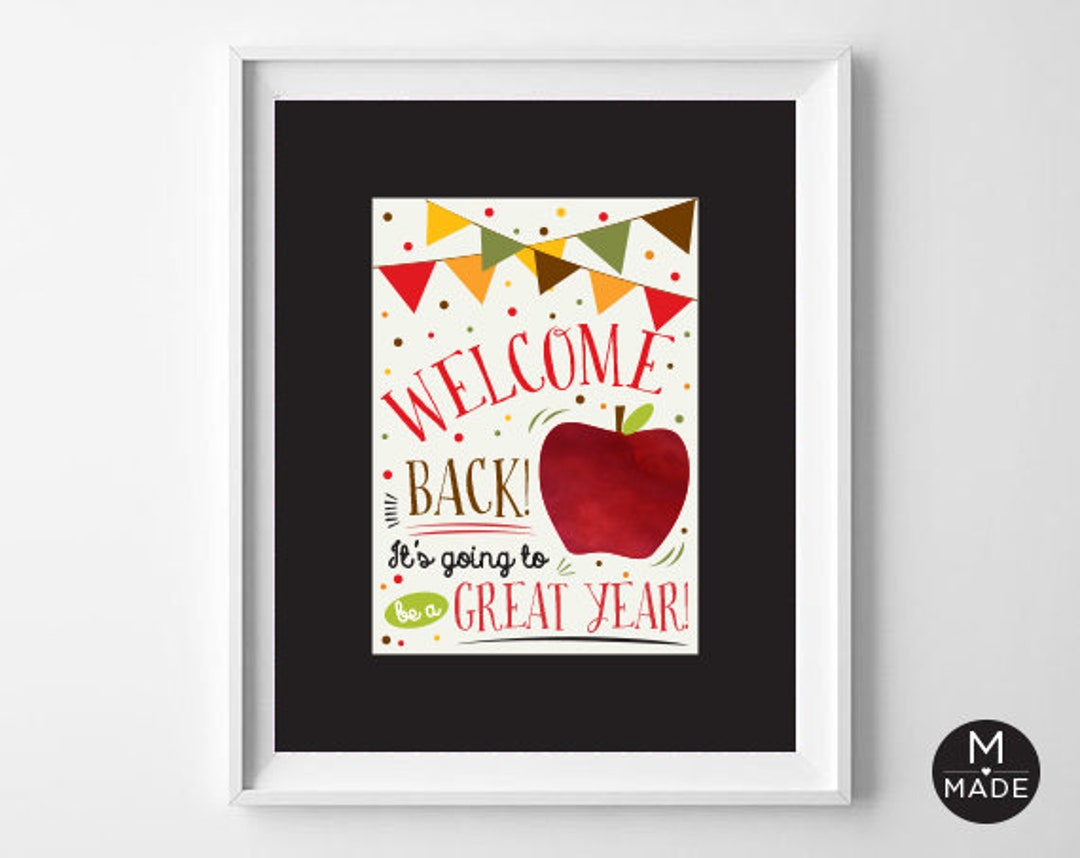 Printable Welcome Back to School Sign, 5x7 Sign, Back to School Decor ...