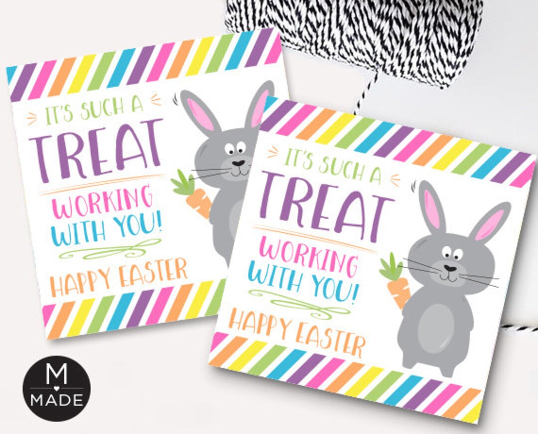 Such A Treat Working With You Easter Tags Coworker Easter Gift Tag ...