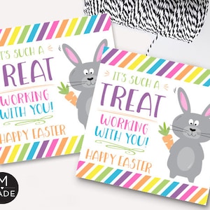 Such A Treat Working With You Easter Tags Coworker Easter Gift Tag ...
