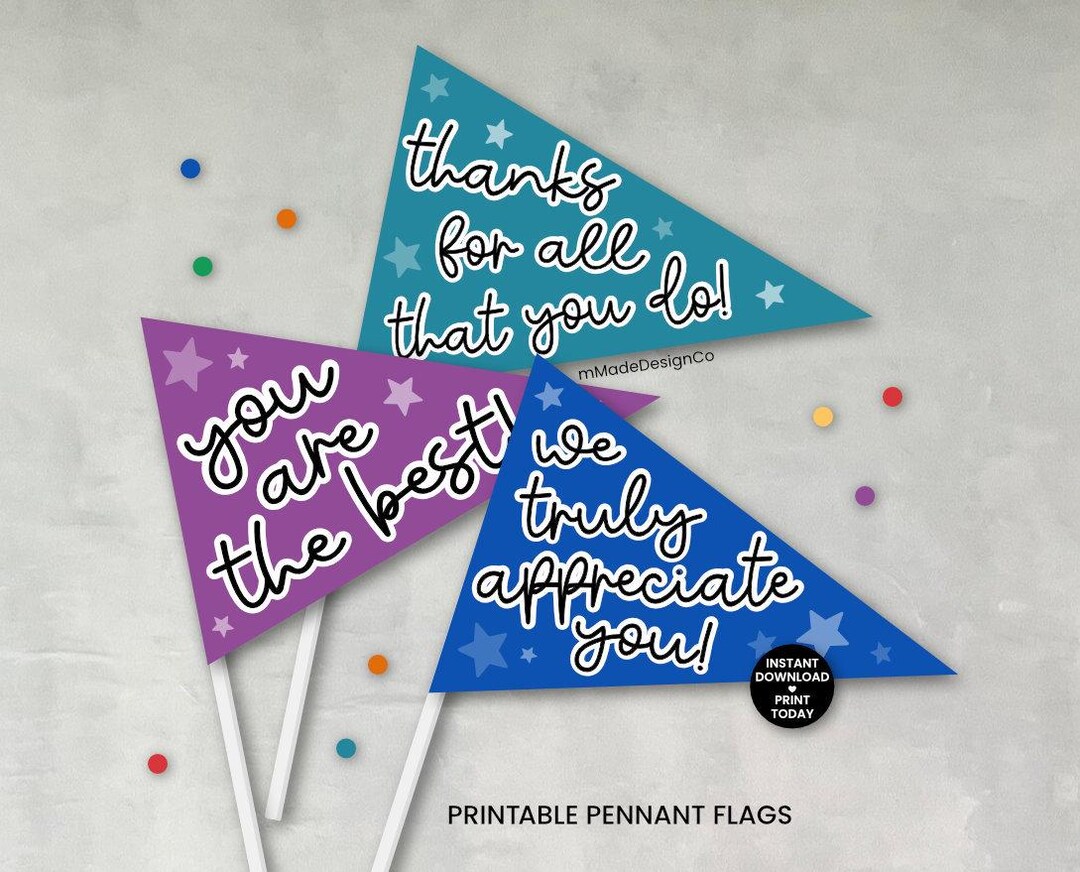 Appreciation Pennant Flags Employee Appreciation Staff Thank You ...