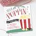 Christmas Popcorn Tags Just Poppin' by to Wish You A Merry Christmas ...
