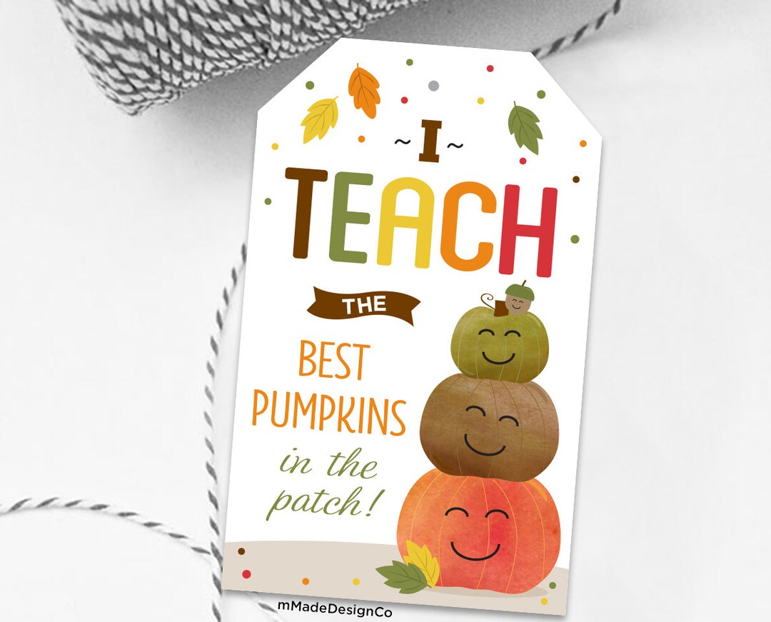 Personalizable Pumpkin Gift Tags From Teacher for Students Fall Autumn ...