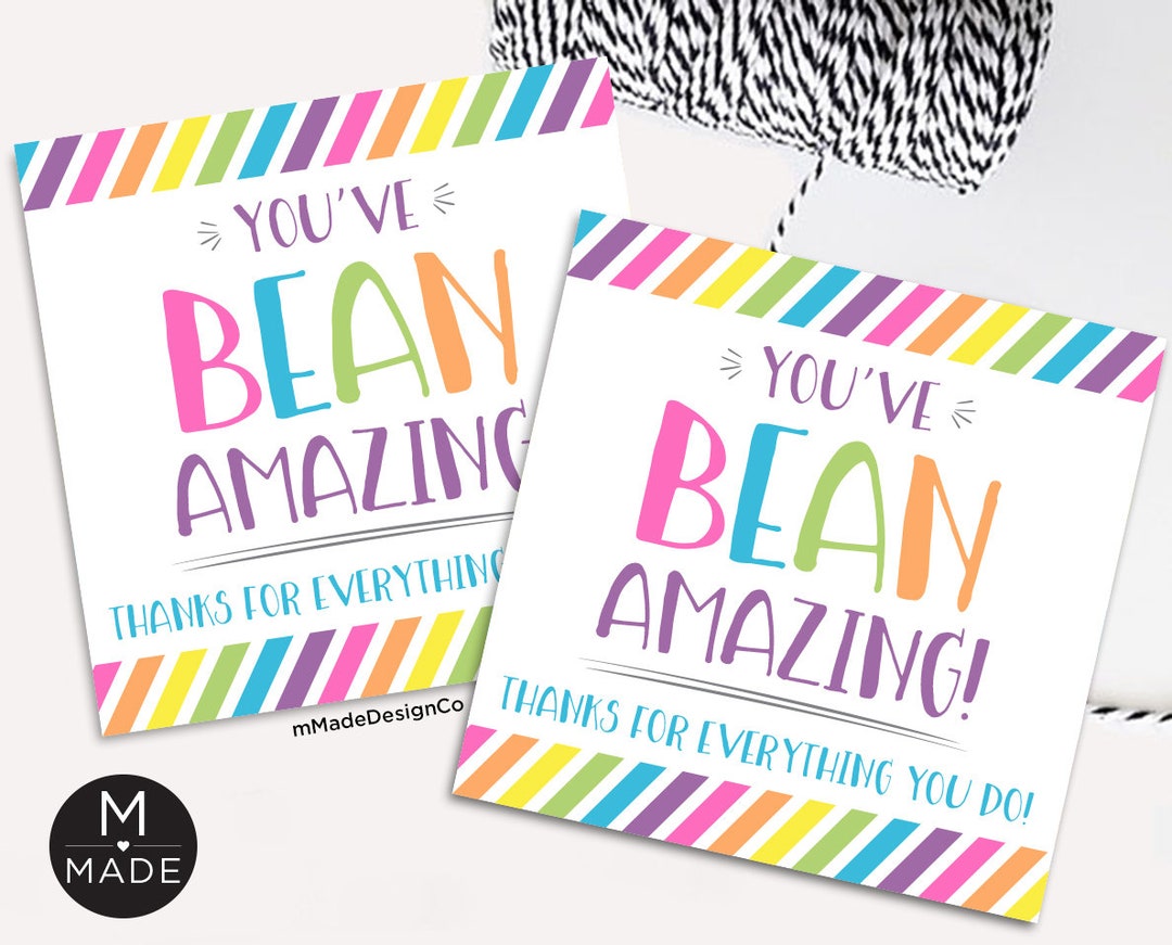 You've Bean Amazing Jelly Bean Gift Tag Easter Spring Gift Tags ...