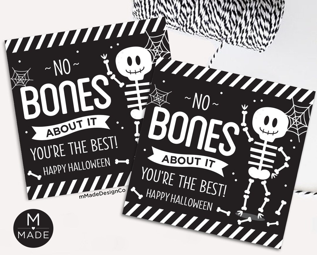 No Bones About It Halloween Thank You Tags Employee Appreciation Staff ...