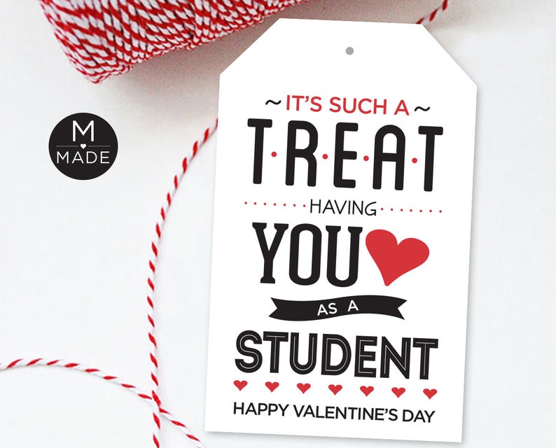It's Such A Treat Having You as A Student, Valentine's Day Gift Tag ...