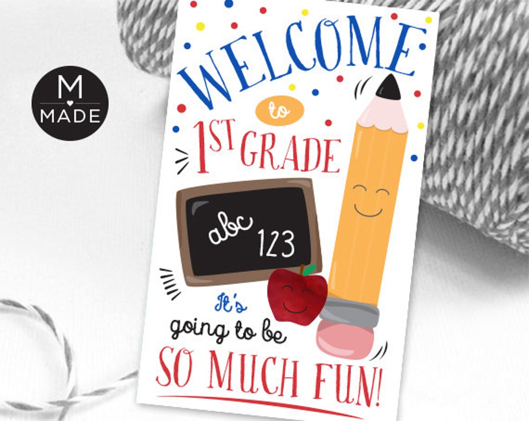Printable Back to School Tag Welcome Back First Grade Tags - Etsy