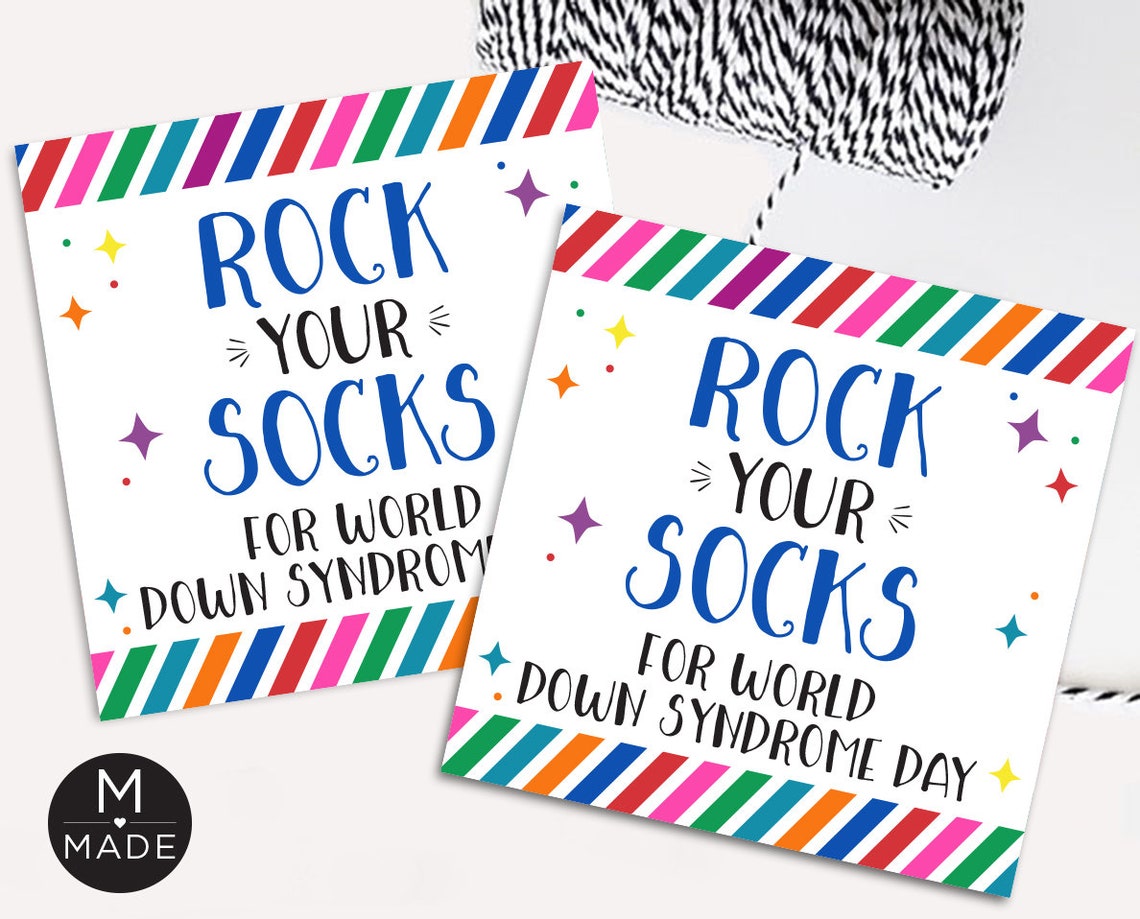 Rock Your Socks for World Down Syndrome Day Tags Sock Tags - Etsy