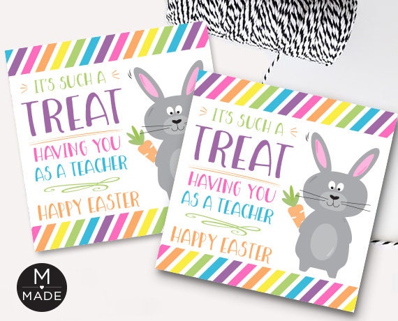 Such A Treat Having You as A Teacher Easter Tags Teacher | Etsy