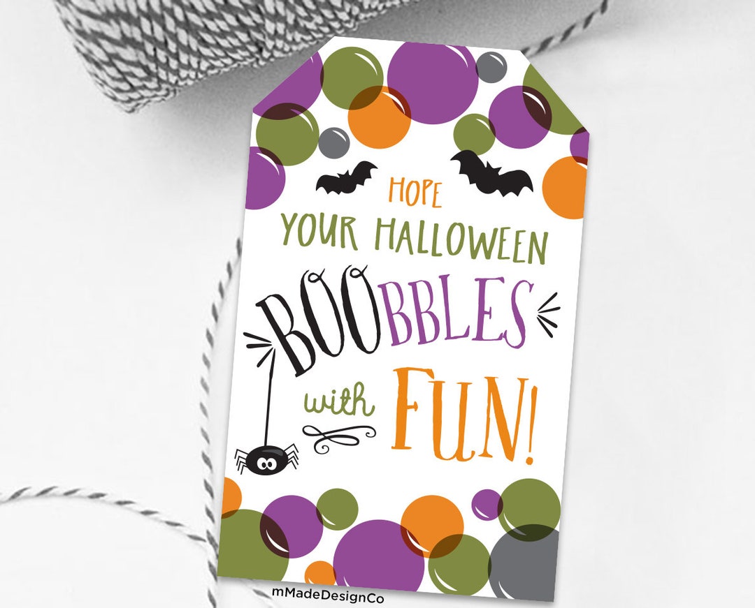 Halloween Bubbles Tags Kids Personalizable Template Halloween Non-candy ...