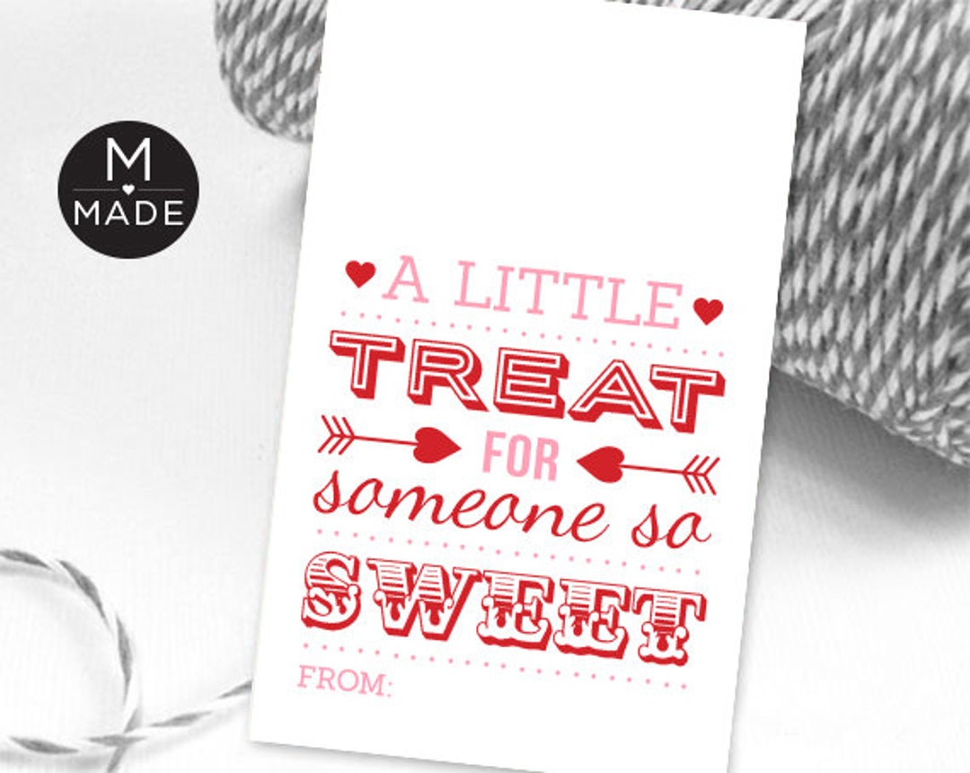 Valentines Day Tag Printable, Valentine's Day Tag, Little Treat for ...