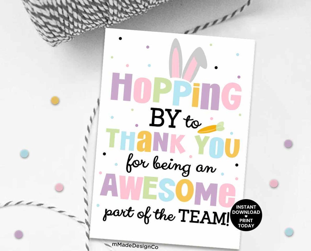 Spring Team Appreciation Tags Easter Thank You Gift Tags Employee ...
