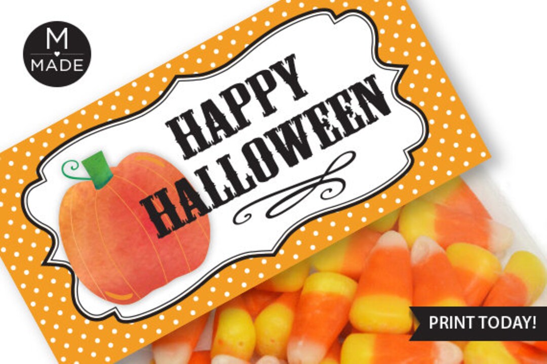 Halloween Treat Bag Toppers Printable, Halloween Treat Bags, Halloween ...