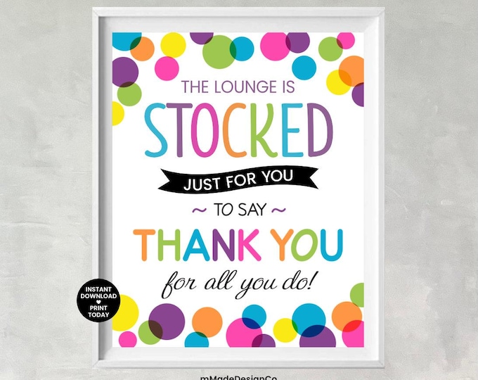 So THANKFUL for TEACHERS and STAFF, Printable Staff Appreciation Sign ...