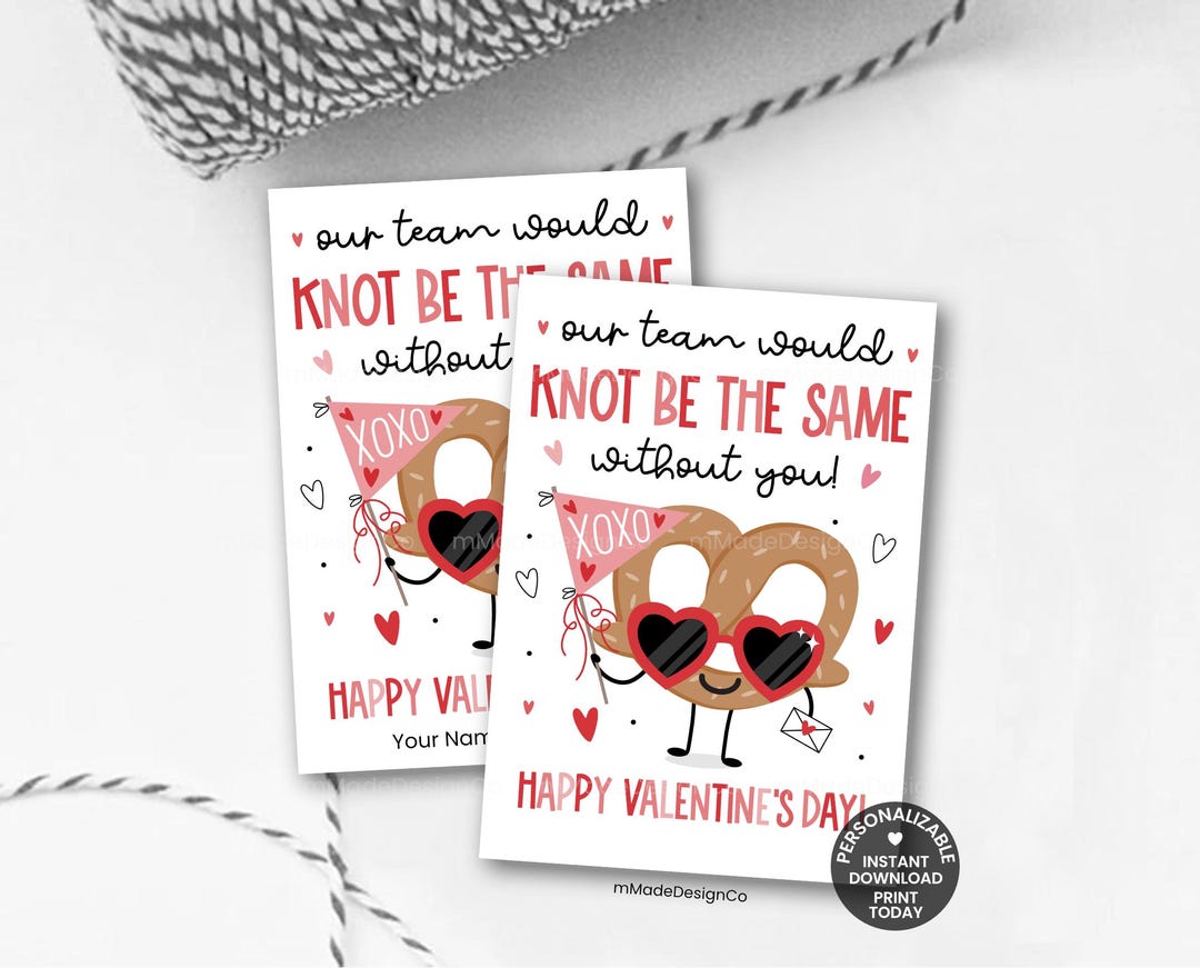 Team Valentine's Day Tags Personalizable Template Team Appreciation ...