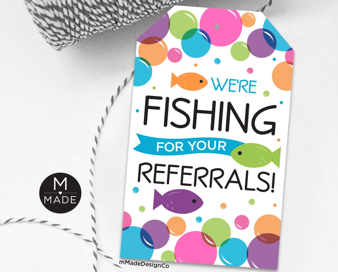 Fishing for Your Referrals Gift Tags for Business Marketing Fish ...
