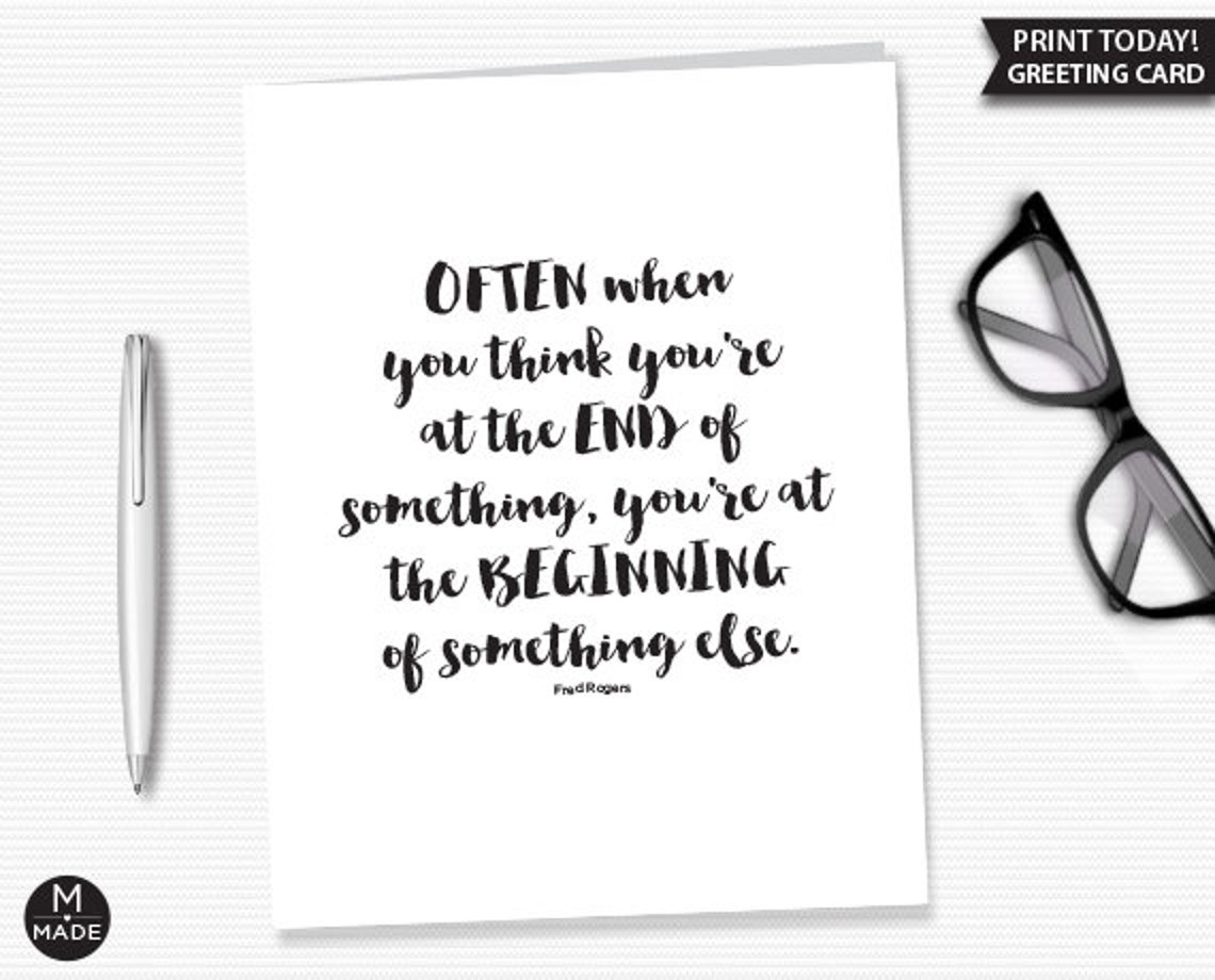 Retirement Card Printable New Beginning Retirement Quote Retirement ...