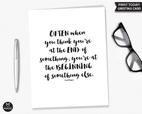 Retirement Card Printable New Beginning Retirement Quote Retirement ...
