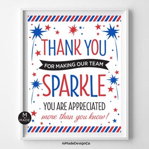 Thank You for Making Our Team Sparkle Sign 4th of July Employee ...