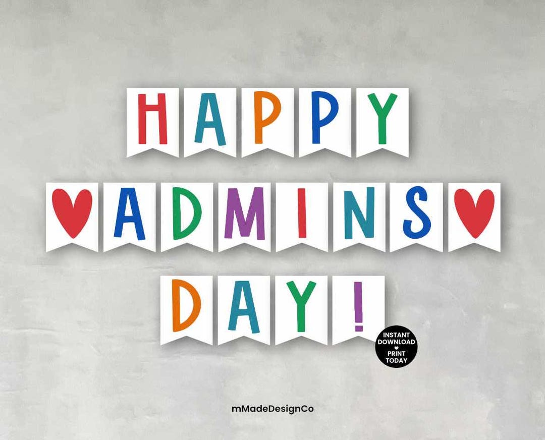 Happy Admins Day Banner Printable Administrative Professionals Day ...