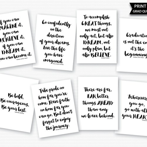 Graduation Quote Cards Printable Graduation Embellishments - Etsy