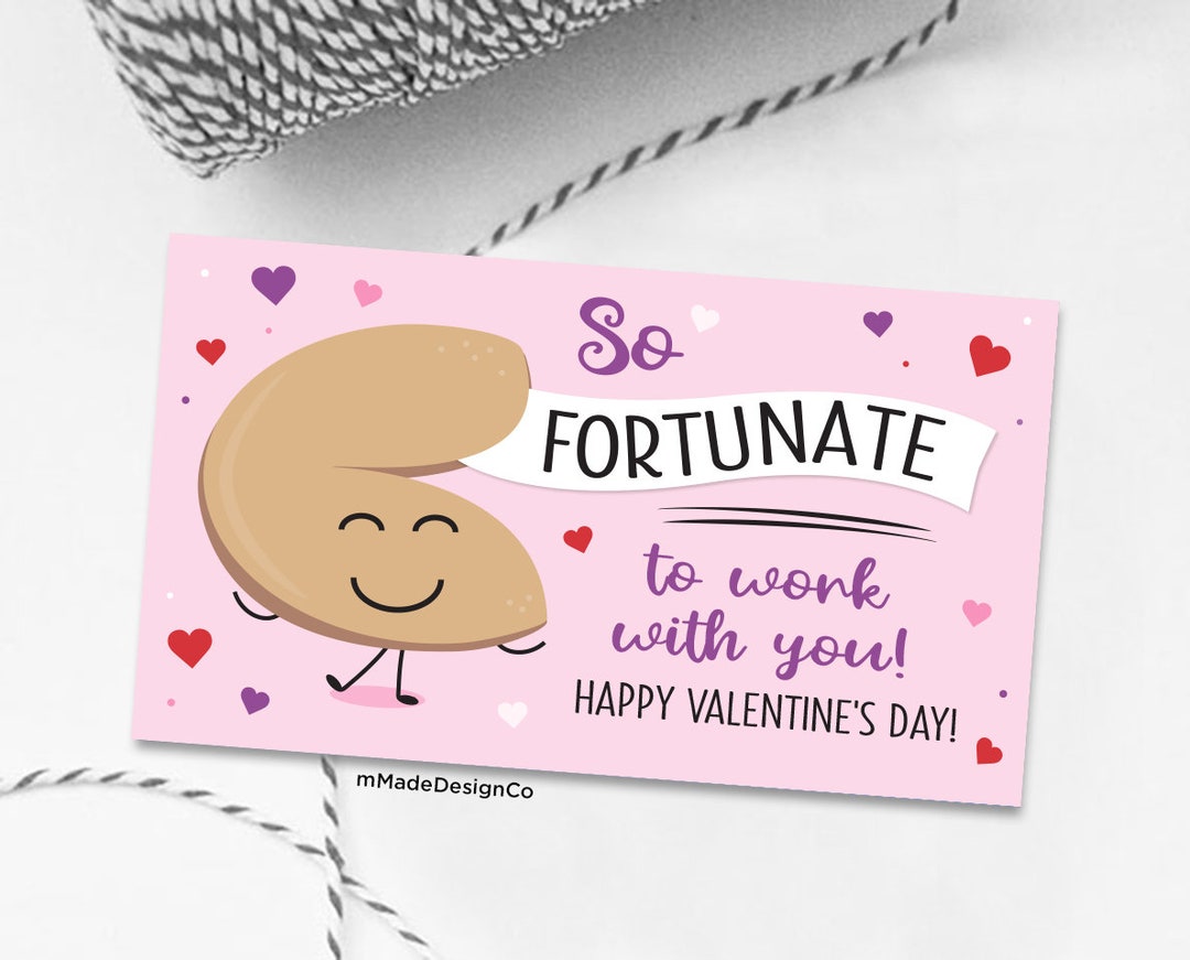 Fortune Cookies Tags for Valentine's so Fortunate to Work With You ...