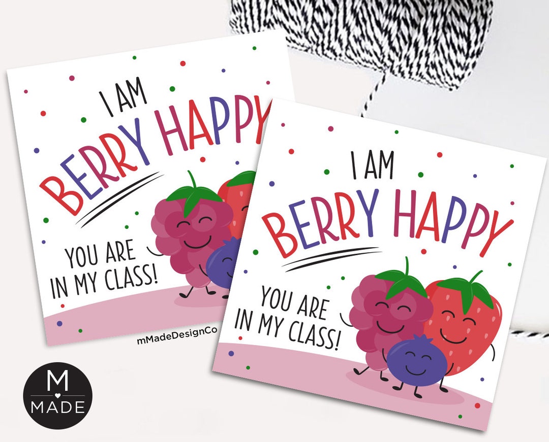 Berry Happy You're in My Class Tags, Back to School, Meet the Teacher ...