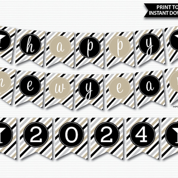 Happy New Year Banner - Etsy
