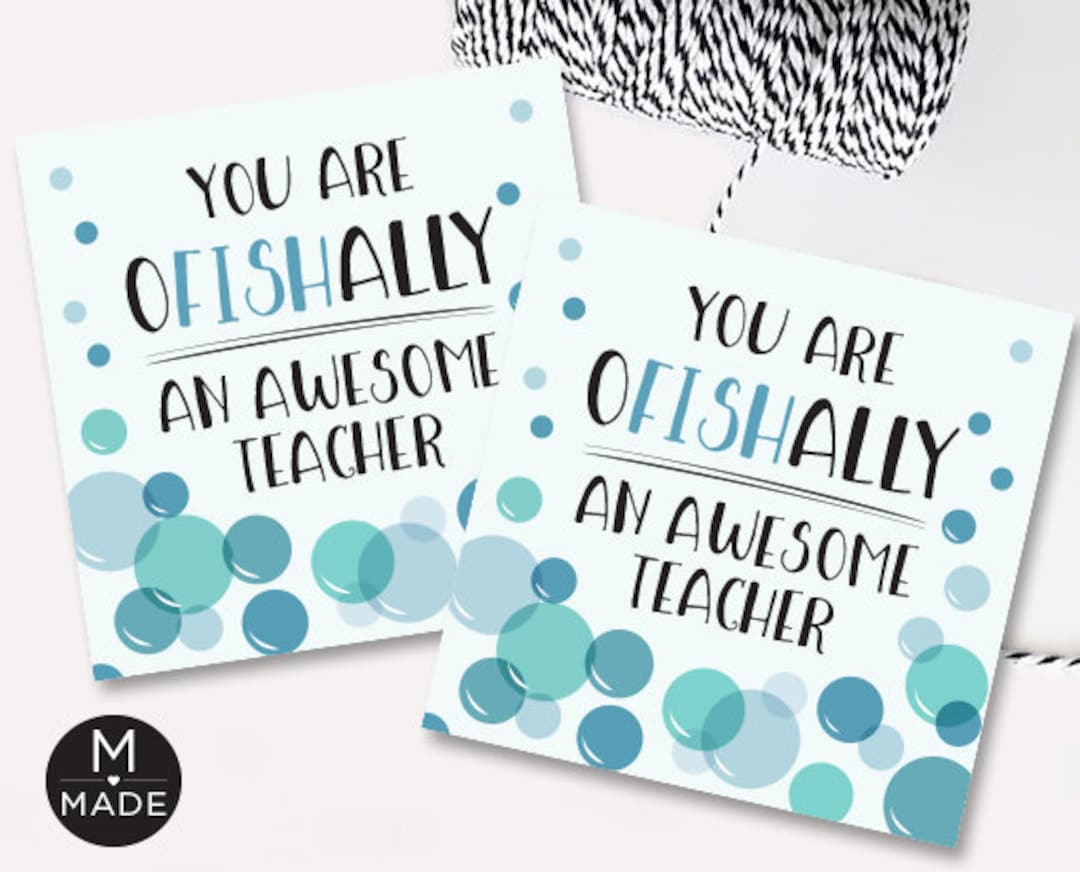 You Are Ofishally an Awesome Teacher, Teacher Appreciation Tag, Teacher ...