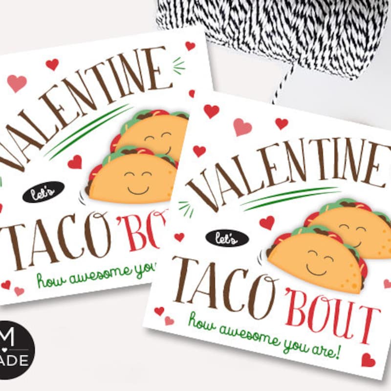 Taco Valentine Card - Etsy