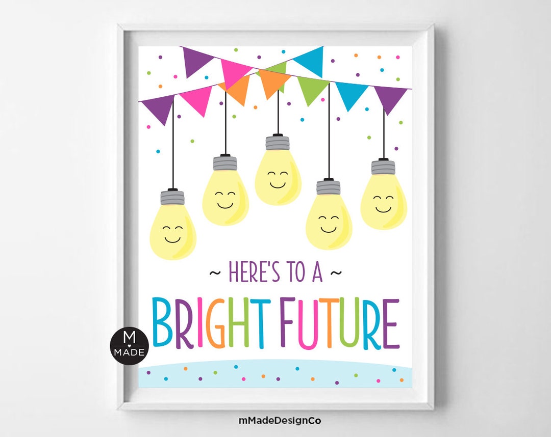 Here's to A Bright Future Sign, Welcome Back to School, Light Bulbs ...