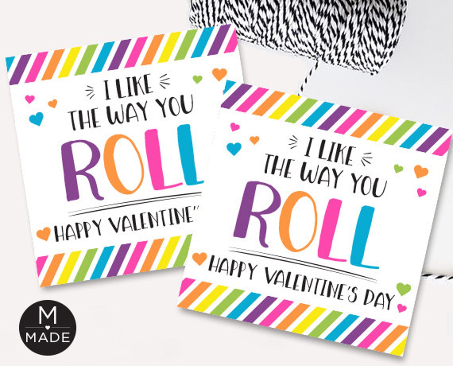 I Like the Way You Roll Valentine's Tags, Fruit, Chocolate, Candy, Tape ...