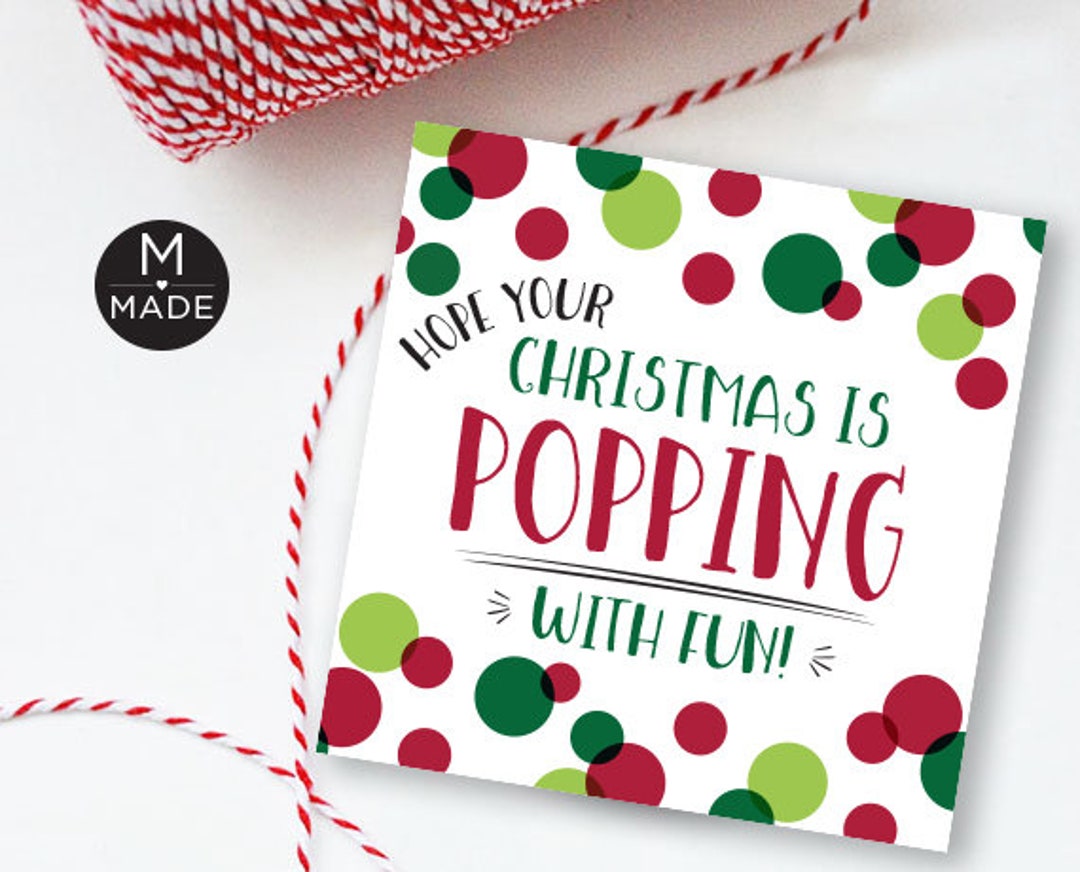 Christmas Pop Fidget Favor Tag, Pop Tag, Classroom,school, Pop ...