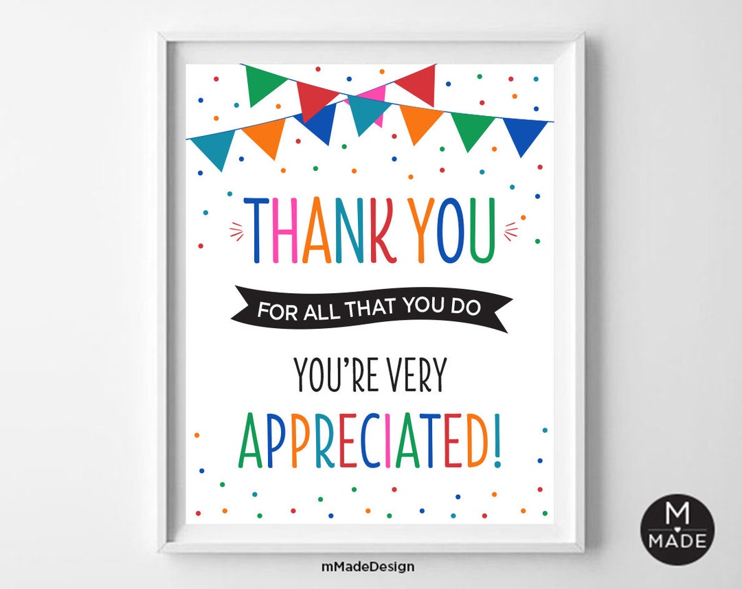Thank You for All That You Do You're Very Appreciated - Etsy