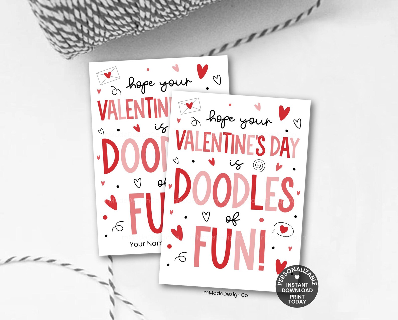 Doodles of Fun Valentine's Day Gift Tags Personalizable Template Kids ...