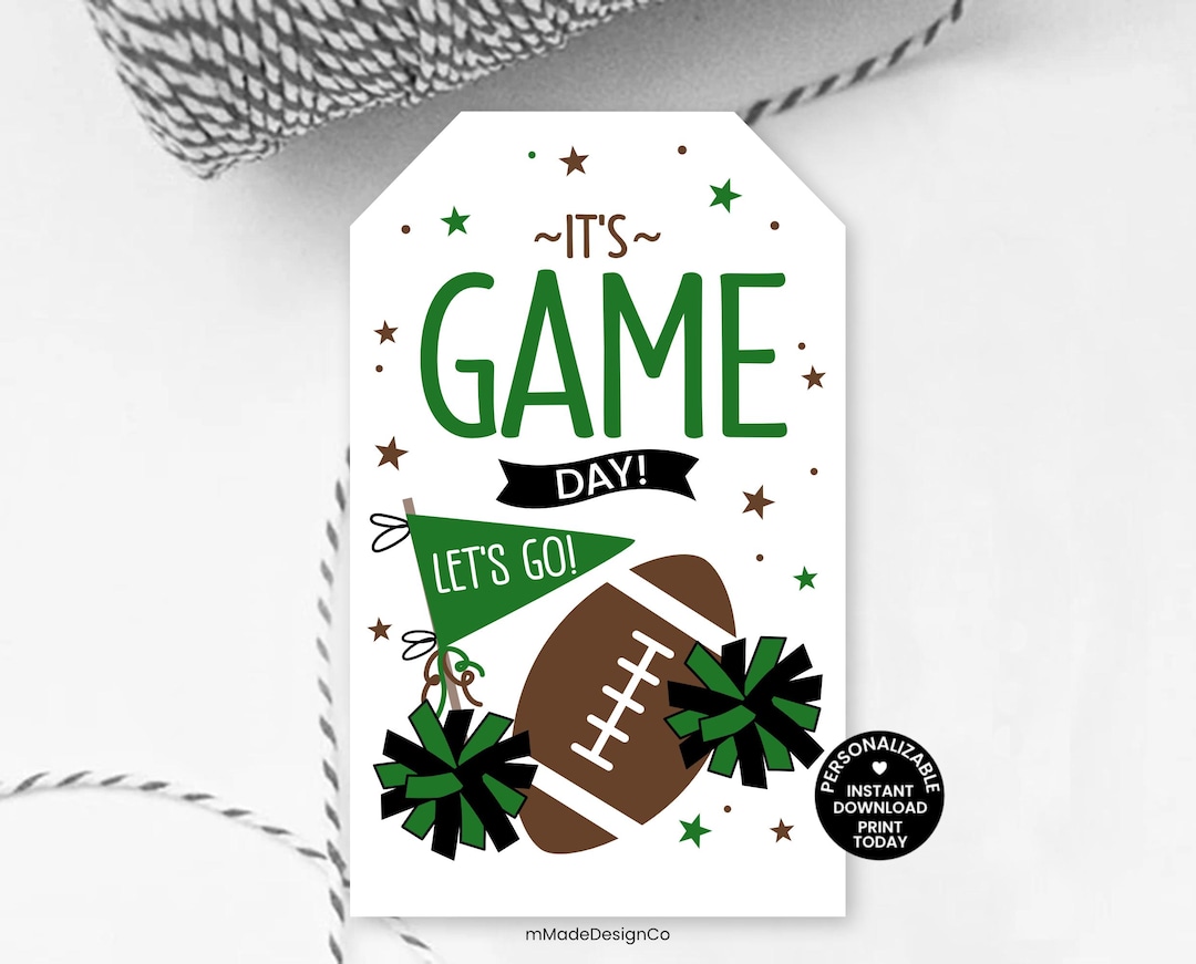 Football Gift Tags Personalizable Template It's Game Day Football Treat ...