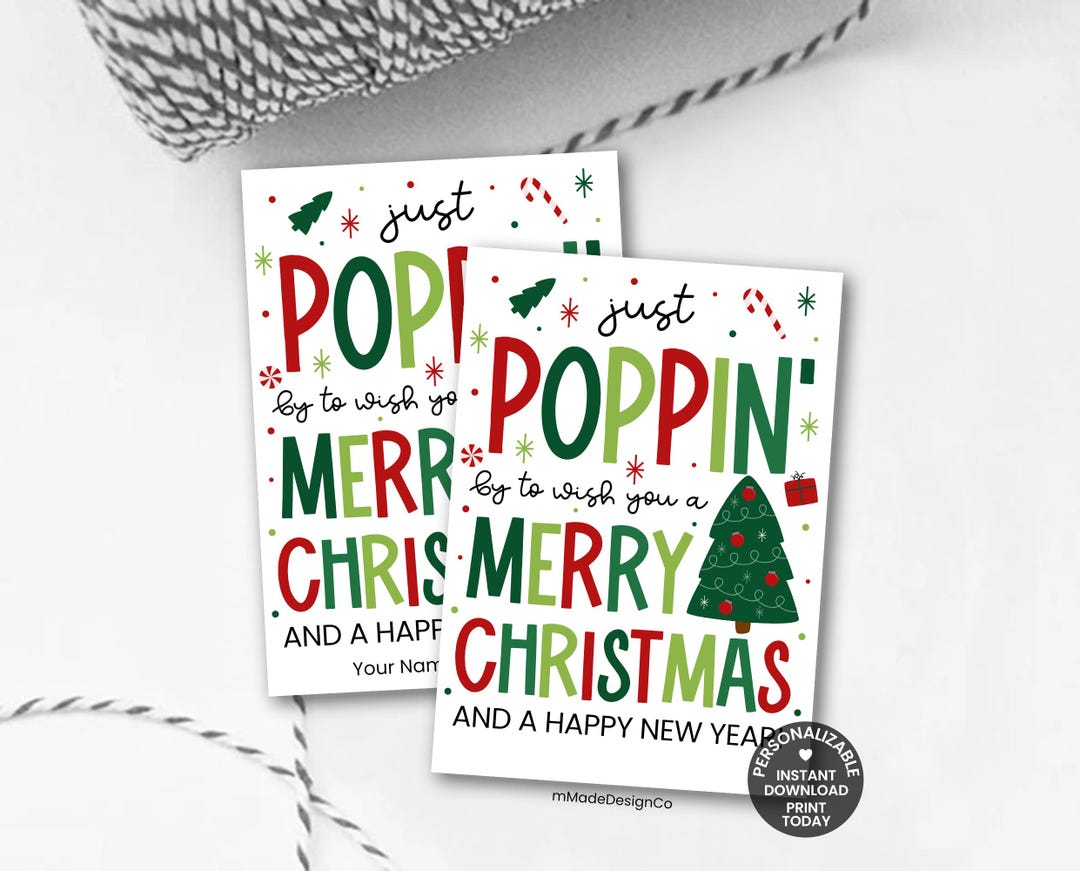 Poppin' by to Wish You A Merry Christmas and A Happy New Year Popcorn ...