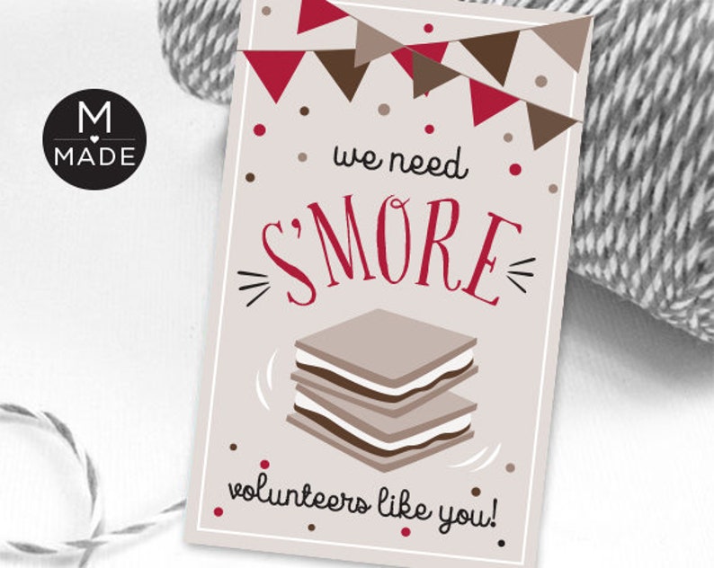 Volunteer Appreciation Tag S'more Volunteers S'mores - Etsy
