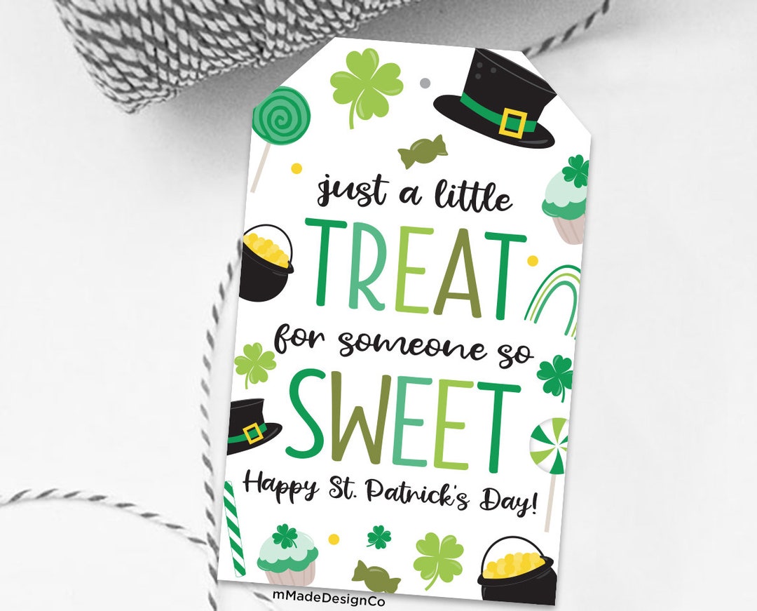 St. Patrick's Day Treat Tag A Little Treat for Someone so Sweet Gift ...