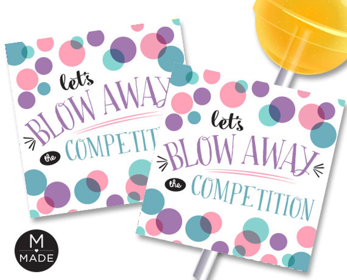 Sports Good Luck Tags, Blow Away the Competition Tags, Team Motivation ...