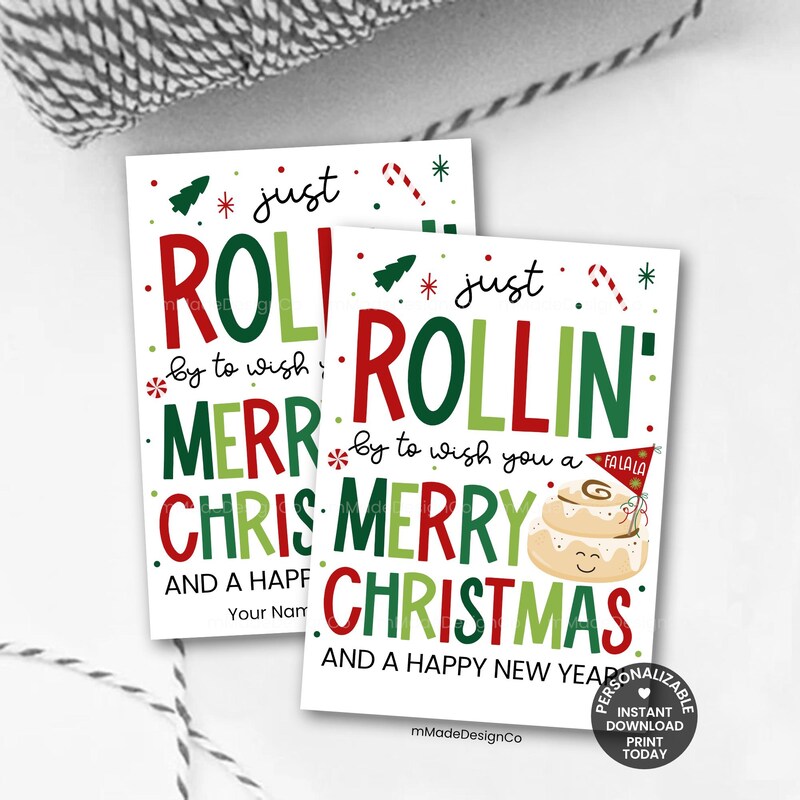 Christmas Tags for Rolls - Etsy