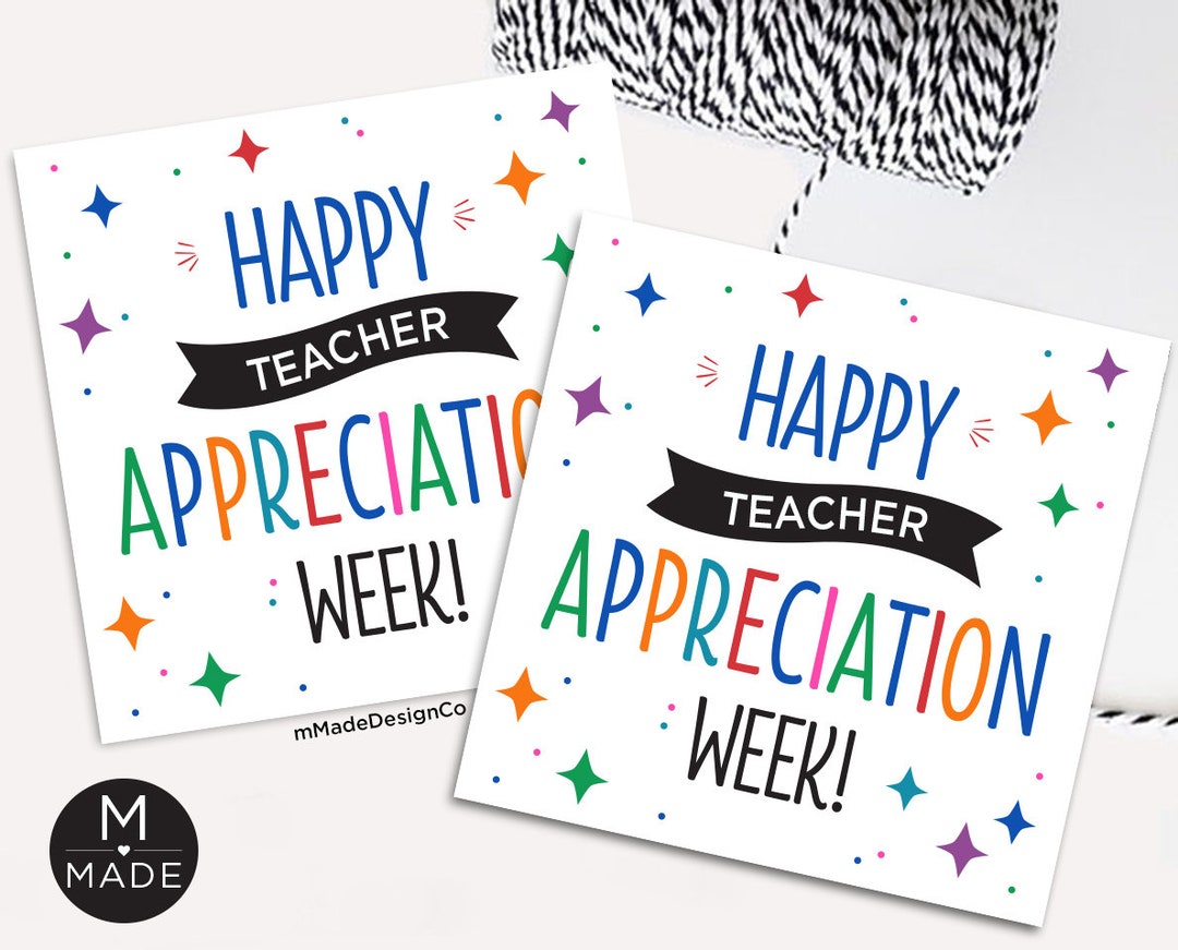 Teacher Appreciation Week Tags Thank You Gift Tags Teacher Appreciation ...
